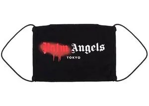 Palm Angels Paint Logo Face Mask - Black/red
