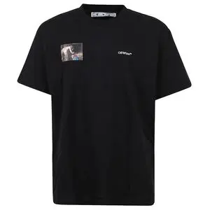 Off-White Caravaggio Angel Short Sleeve Over Tee Shirt - Black