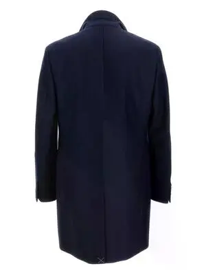 FAY Three-button Detachable-collar Coat - Blue