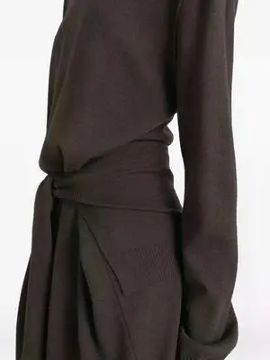 LEMAIRE Tie-waist Knitted Dress - Brown