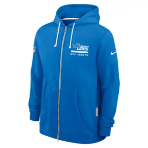Nike Detroit Lions Sideline Dri-fit Nfl Full-zip Hoodie - Blue