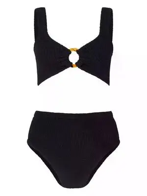 Hunza G Ring-detail High-rise Bikini - Black
