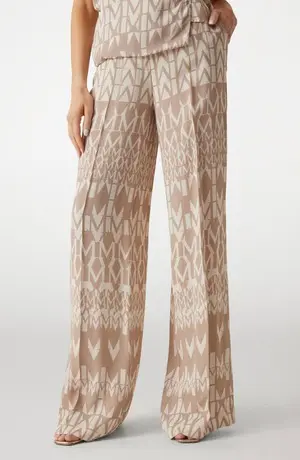 MARCIANO Britney Straight Leg Pants - Geo Monogram Beige/white