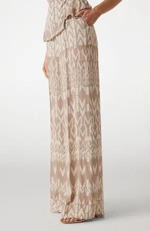 MARCIANO Britney Straight Leg Pants - Geo Monogram Beige/white