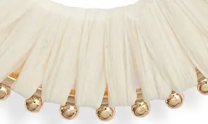 Nordstrom Raffia Wrapped Hoop Earrings - Ivory- Gold