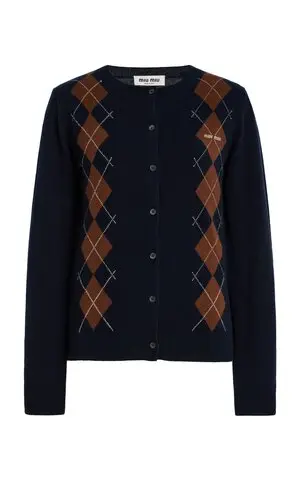 Miu Miu Argyle Cashmere Cardigan