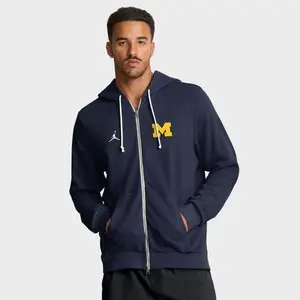 JORDAN BRAND Michigan Wolverines 2025 Sideline Performance Full-zip Hoodie - Navy