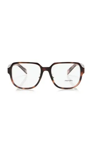 Prada Square-Frame Acetate Eyeglasses Brown