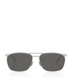 Saint Laurent Metal Pilot Sunglasses - Silver