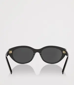 Saint Laurent Acetate Round Frame Sunglasses - Black