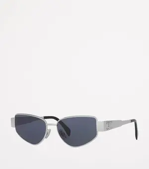 Celine Metal Triomphe Cat Eye Sunglasses - Grey