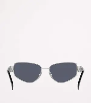 Celine Metal Triomphe Cat Eye Sunglasses - Grey