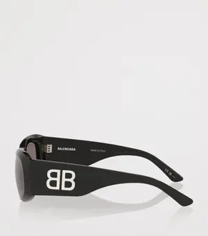 Balenciaga Acetate Rectangular Sunglasses - Black