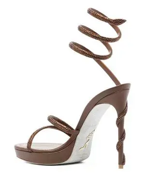 Rene Caovilla 120mm Margot Platform Sandals - Brown