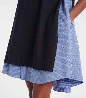 Sacai Striped Cotton Minidress