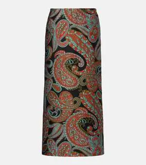 Etro Paisley Jacquard Midi Skirt - Multicoloured