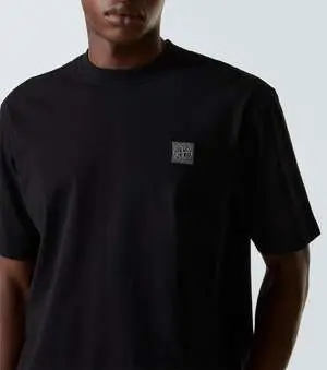 Stone Island Embroidered Cotton Jersey T-shirt - Black
