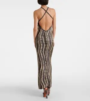 Missoni Sequined Open-back Lamé Gown