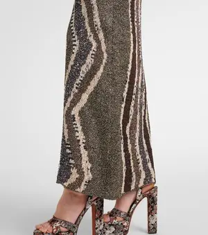 Missoni Sequined Open-back Lamé Gown