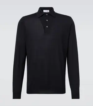 LARDINI Virgin Wool Polo Sweater - Blue