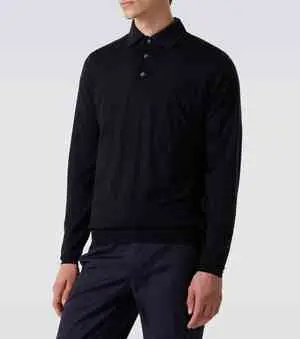 LARDINI Virgin Wool Polo Sweater - Blue