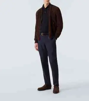 LARDINI Virgin Wool Polo Sweater - Blue