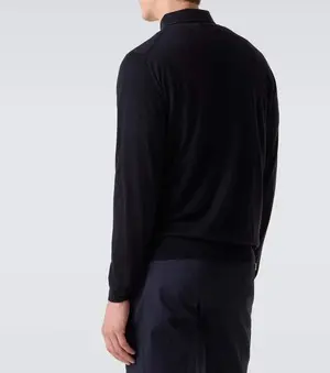 LARDINI Virgin Wool Polo Sweater - Blue
