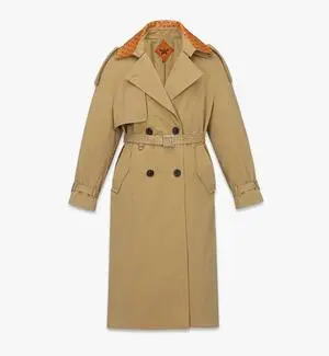 Mcm Oversized Trench Coat With Visetos Collar