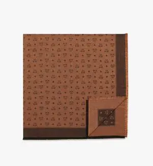 Mcm Monogram Shawl In Wool-silk Jacquard - Mars Gold