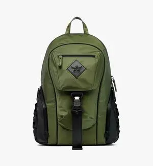Mcm Aren Backpack In Econyl And Monogram Printed Leather