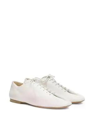 LEMAIRE Souris" Flat Classic Derbies In Washed Nappa Lambskin - White
