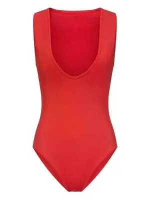 Loulou De Saison Gianna Scoop Neck Swimsuit - Red