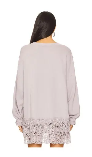 Free People X Belle Sweatshirt With Lace Trim