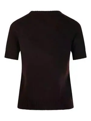 BEYOU Short-sleeve Round-neck Jumper - Brown