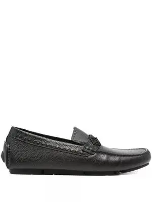 Fendi Leather Logo Loafers