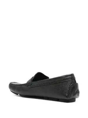 Fendi Leather Logo Loafers
