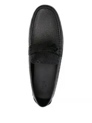 Fendi Leather Logo Loafers