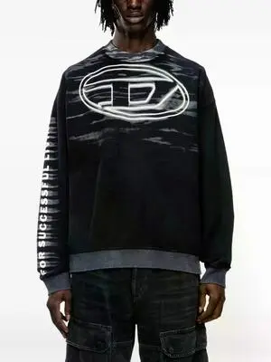 DIESEL® Logo-print Cotton Sweatshirt - Black