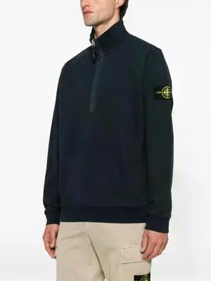 Stone Island Half-zip Cotton Sweatshirt - Blue
