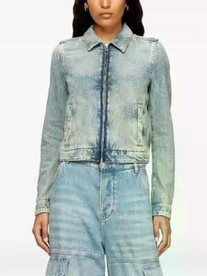 DIESEL Zip-fastening Denim Jacket With Shoulder Detail