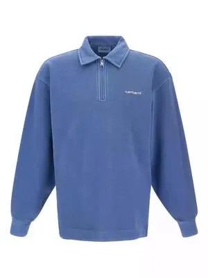 Carhartt Work In Progress Half-zip Cotton Polo Shirt - Blue
