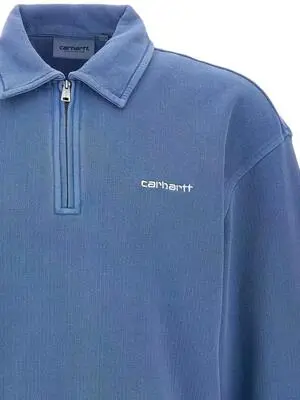 Carhartt Work In Progress Half-zip Cotton Polo Shirt - Blue