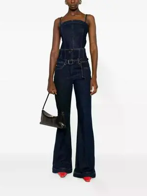 Pinko High-waisted Flare Leg Jeans With Belt
