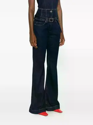 Pinko High-waisted Flare Leg Jeans With Belt