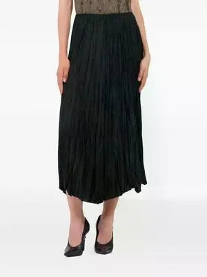 Roberto Cavalli Pleated Midi Skirt - Black