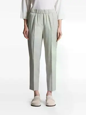 Peserico Side-stripe Cropped Trousers - Grey