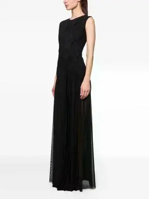 ATU BODY COUTURE Cross-panel Pleated Maxi Dress - Black