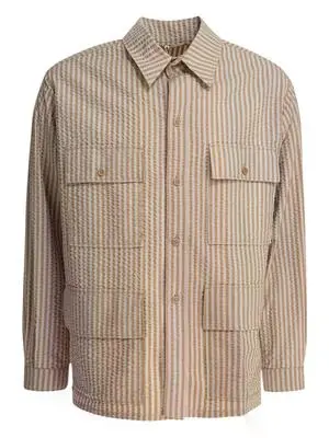 KAPTAIN SUNSHINE Safari Striped-pattern Shirt Jacket