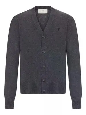 Ami Paris Gray Cashmere Cardigans For Men
