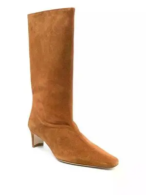 Staud 60mm Wally Suede Boots - Neutrals
